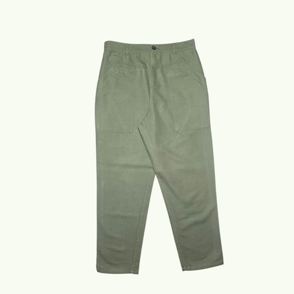 Zara | Pants & Jumpsuits | Zara Trf Collection Green Cargo Pants Cotton ...